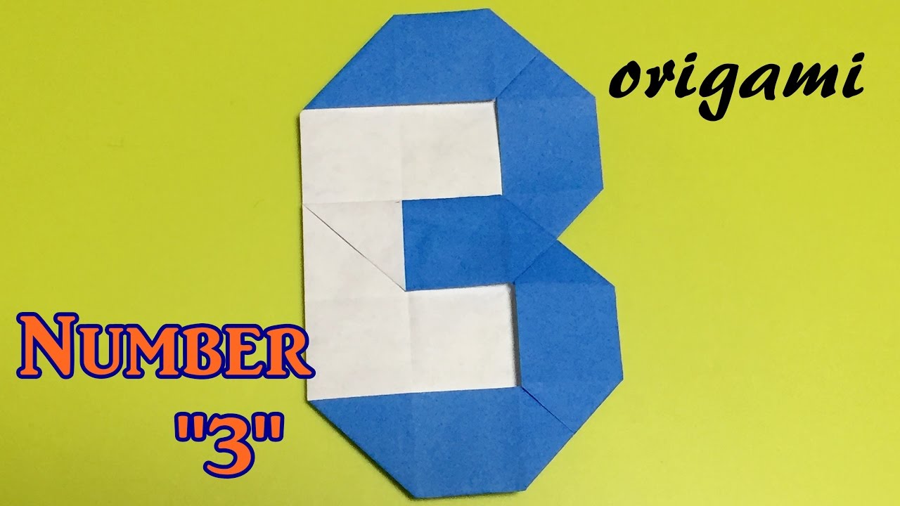 How to make paper number "3" | origami number "3" tutorial easy - YouTube