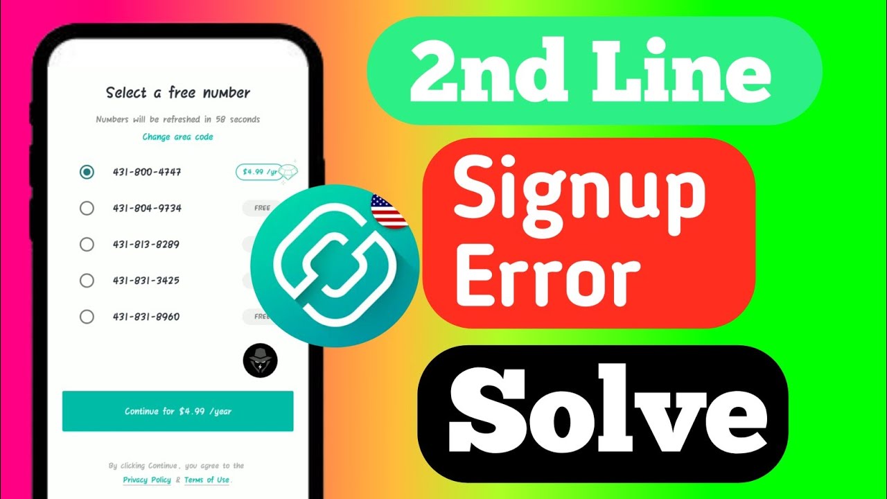 2nd Line Signup Problem Solve ( New Method ) | 2nd Line All Problem Fix ...
