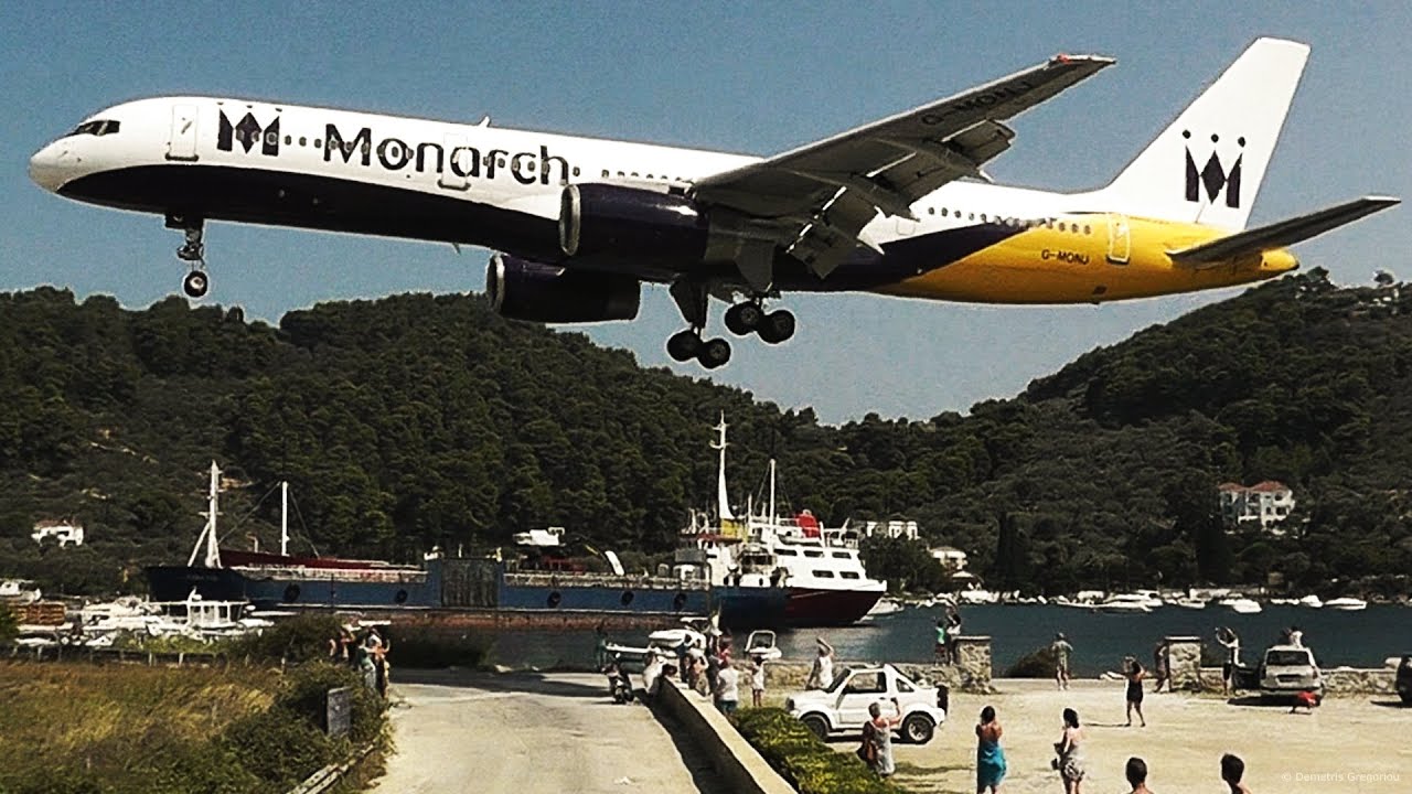 Monarch 757 6 Low Landings & Takeoffs-Extreme Jetblasts-Skiathos ...