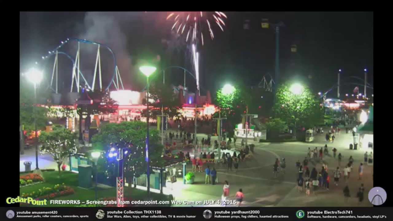 Cedar Point Fireworks Web Cam Screengrabs July 4, 2015 - YouTube
