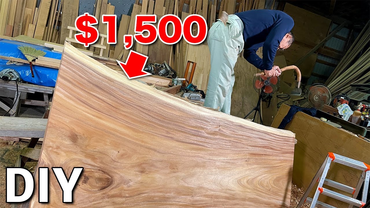 DIY Woodworking - $1500! Monkey Pod Table Board - YouTube