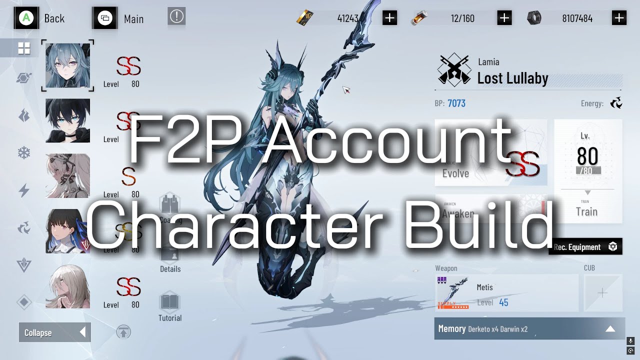 Punishing Gray Raven (Global) Lamia Character Build F2P Account #pgr ...