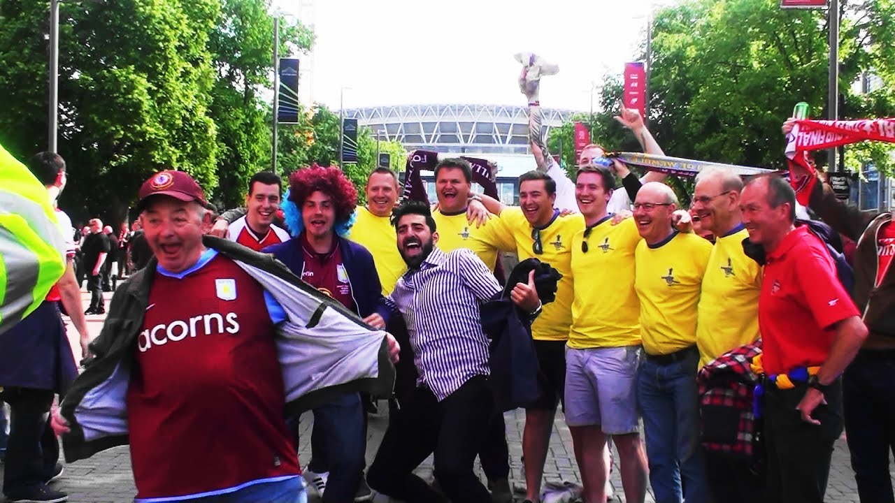 Walking To Wembley Stadium - Aston Villa & Arsenal Fans . F.A Cup Final ...