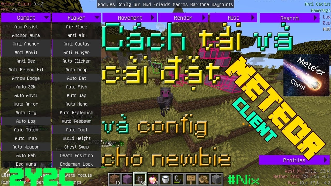 2Y2C | Cách tải và cài đặt meteor client 1.16.5 + Sodium và config tốt ...