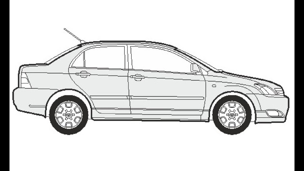 How to Draw a Toyota Corolla Limousine / Как нарисовать Toyota Corolla ...