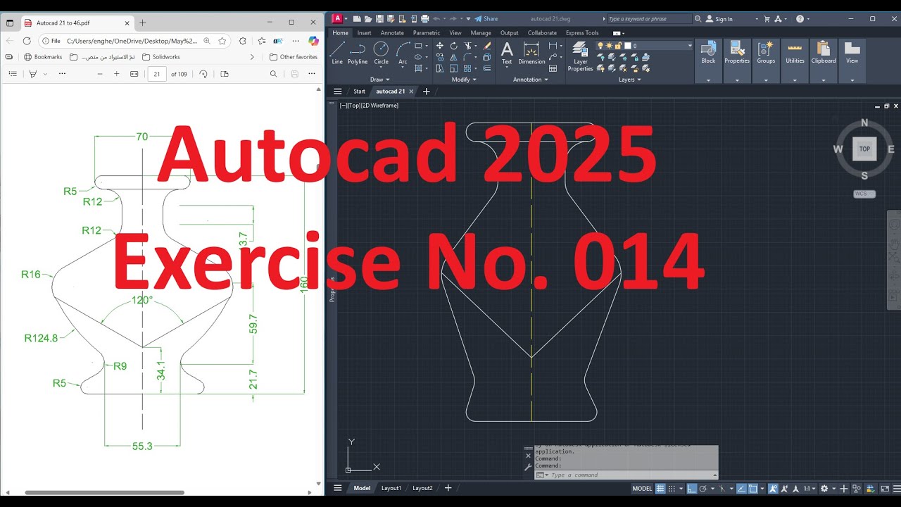 100 Autocad Exercises 2025 || Autocad Exercise No.014 - YouTube