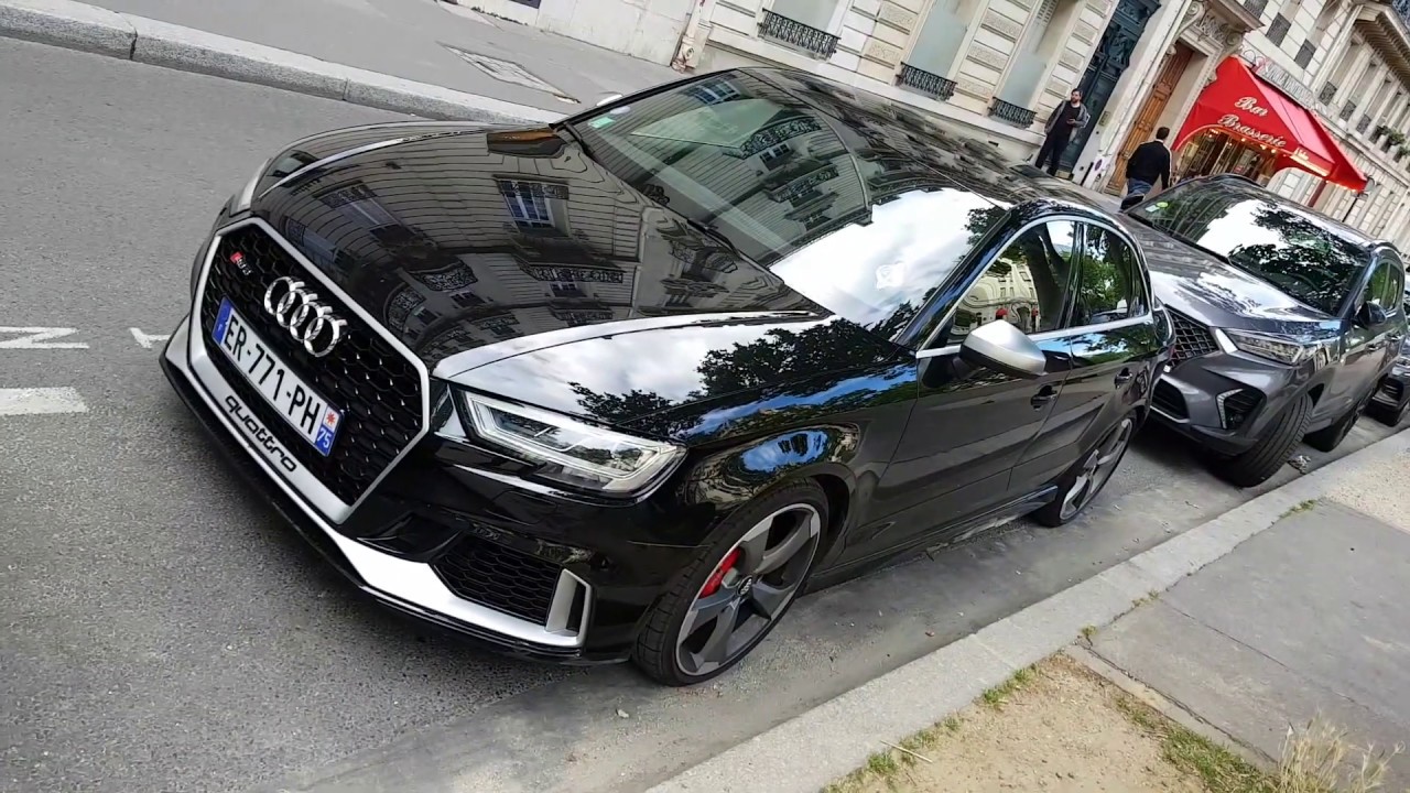 2017 black audi RS3 sedan 8V 400 HP in PAris France - YouTube