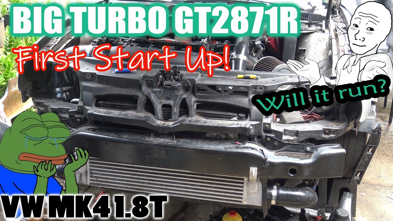 Big Turbo VW GTI First Start Up After Rebuild - YouTube