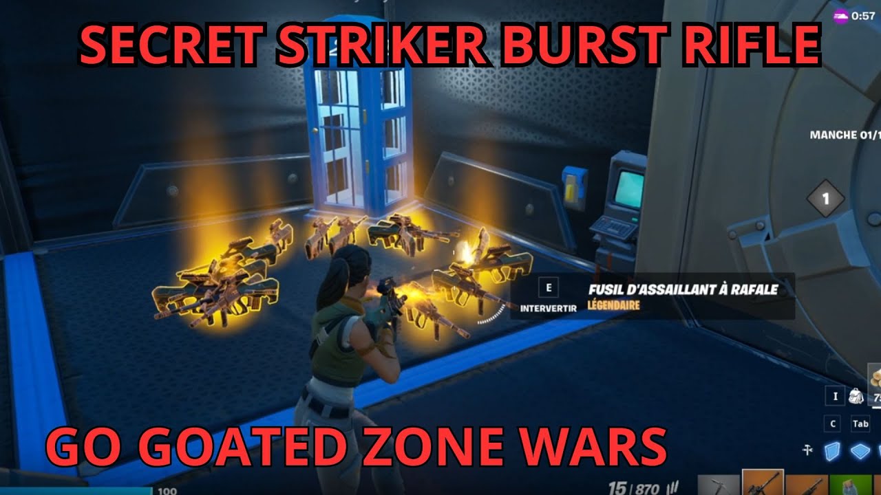 SECRET CODE GO GOATED ZONE WARS How to find STRIKER BURST RIFLE Goated ...