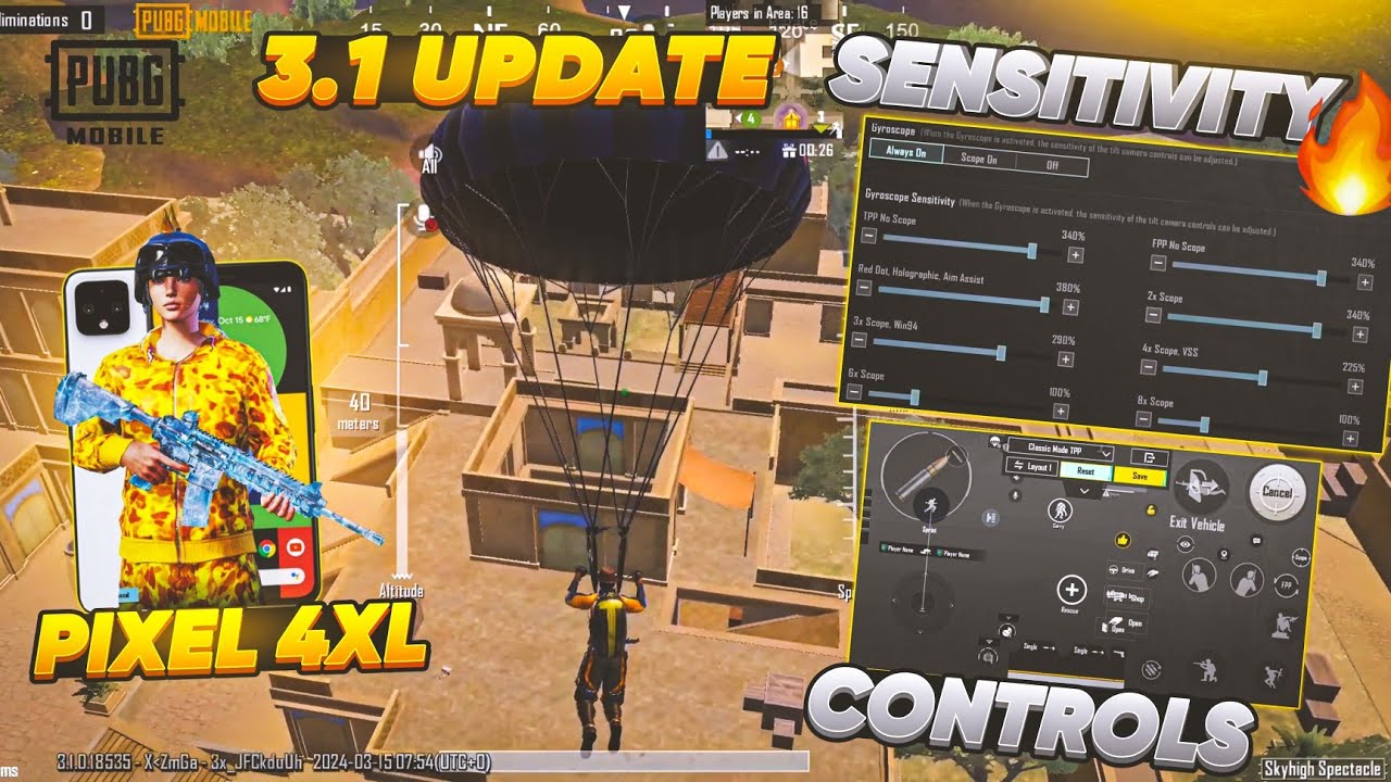 Pubg New 3.1 Update Sensitivity Settings & Controls 🔥 | Pixel 4xl Pubg ...