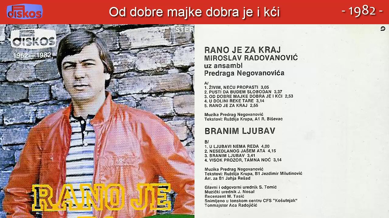 Miroslav Radovanovic - Od dobre majke dobra je i kci - (Audio 1982 ...