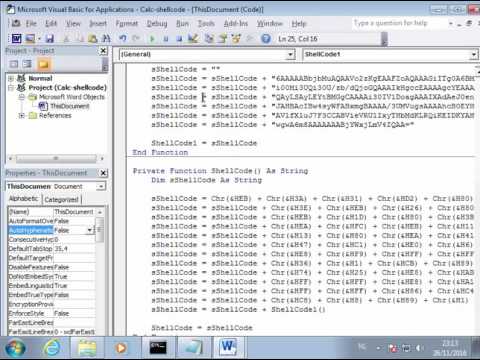 VBA Shellcode To Test EMET - YouTube
