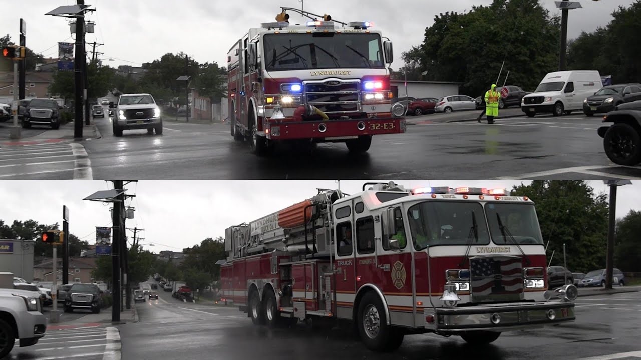Lyndhurst, NJ Fire Department 32-Engine 3, & 32-Truck 1 Responding ...