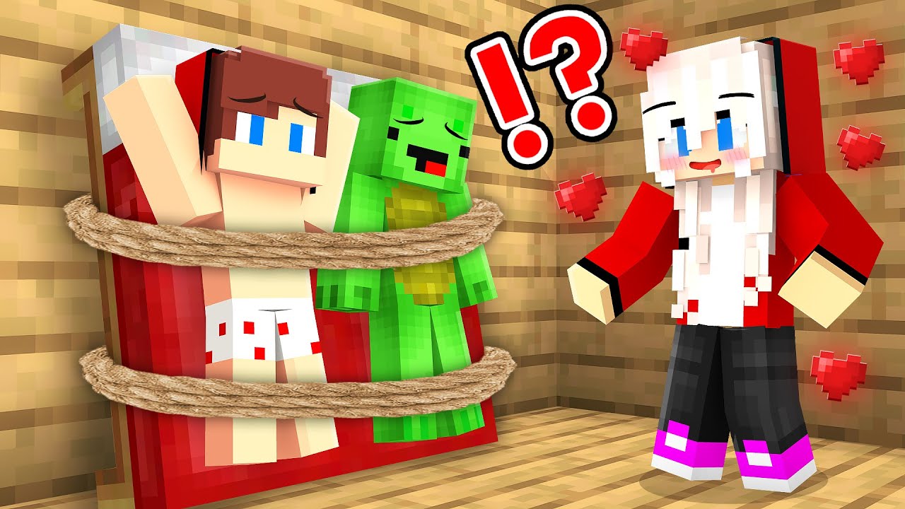 TIED JJ and Mikey vs JJ`s Girl in Minecraft - Maizen - YouTube