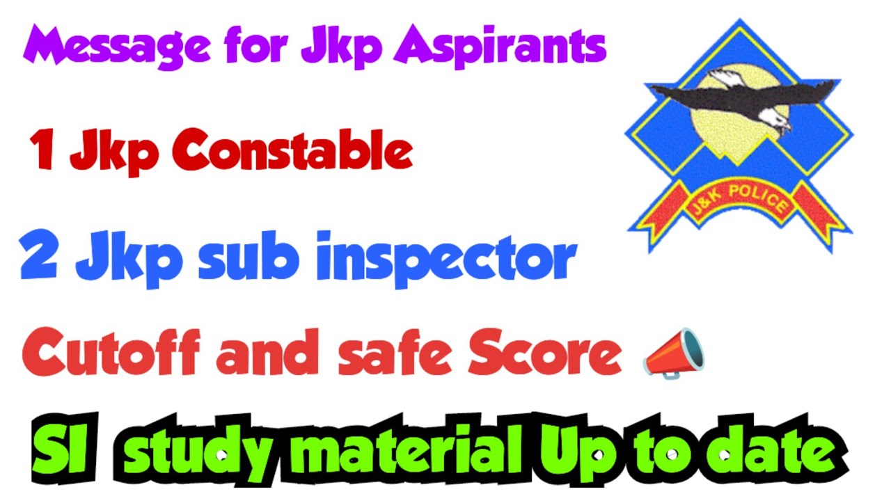 Jkp constable cutoff and safe Score|Jkp study material|Message for jkp ...