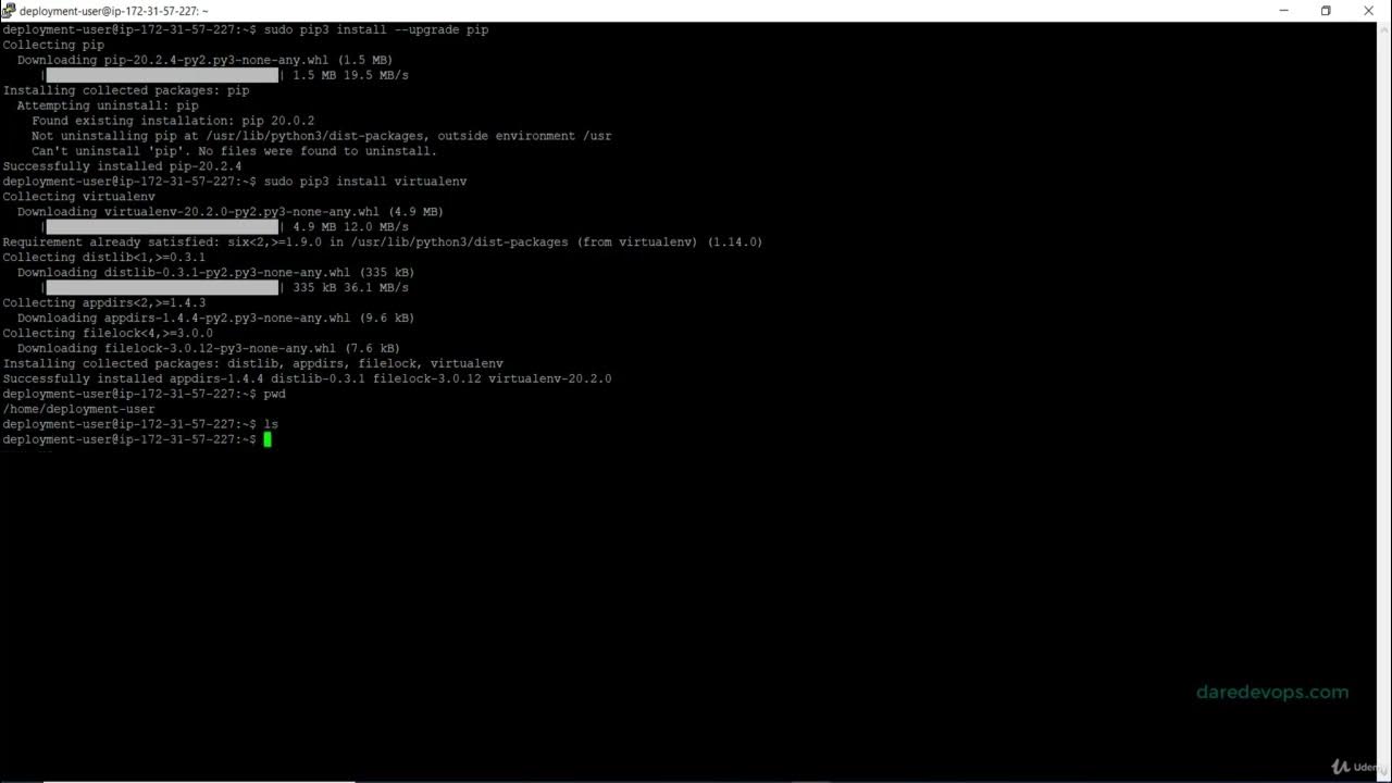 Devops Project 2022 |Deploying to AWS EC2 Instance| 7 EC2 Set Up Python's Virtual Environment ...