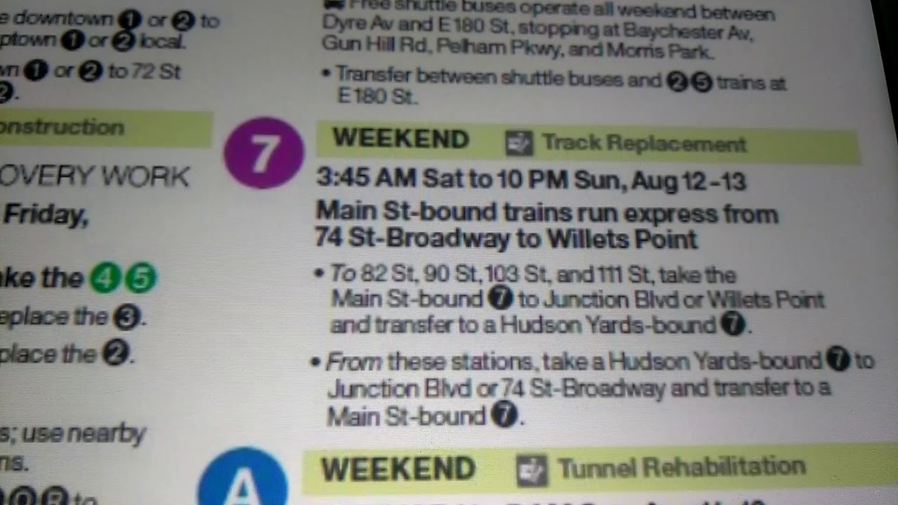 MTA Planned Service Change - YouTube