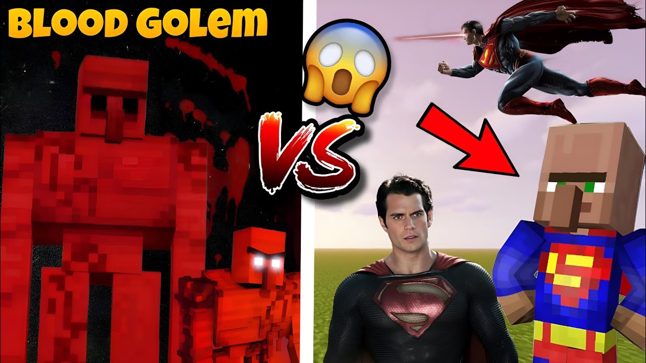 SUPERMAN VS BLOOD GOLEM IN MINECRAFT☠️🤯 - YouTube
