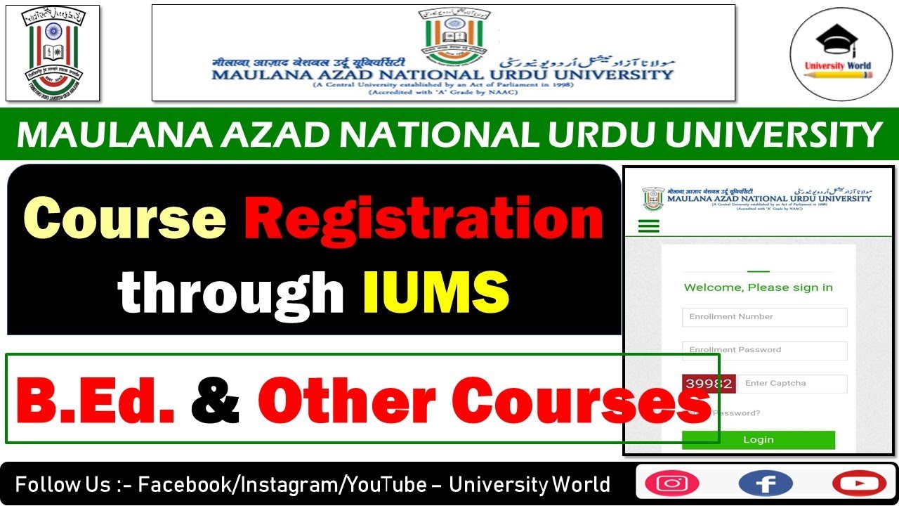 Course Registration through IUMS || Manuu Course Registration through ...