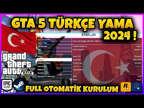 GTA5 TÜRKÇE YAMA NASIL YAPILIR ?  GTA V TÜRKÇE YAMA YÜKLEME REHBERİ OTOMATİK KURULUM  2024 GTA 5 TR