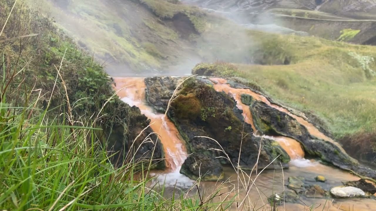 Calming hot spring lake in Iceland - YouTube