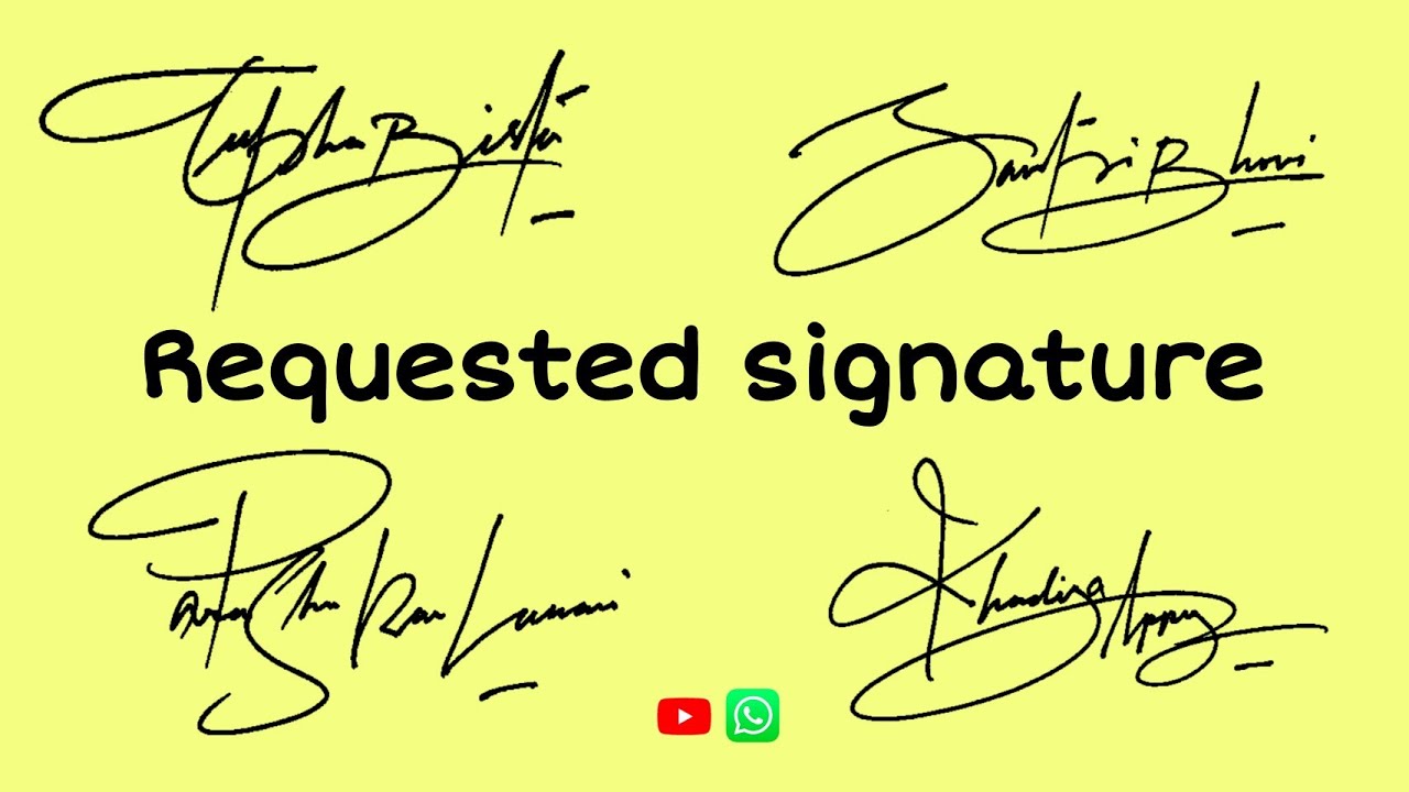 Beautiful signature style || Requested Signature || Anup Calligraphy ...