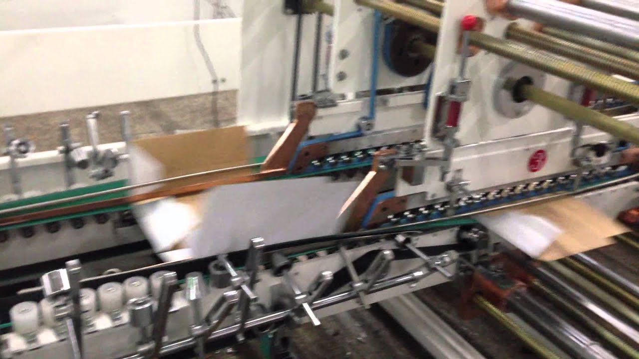 UFG1800E Corrugated Carton Box Folding and Gluing Machine - YouTube