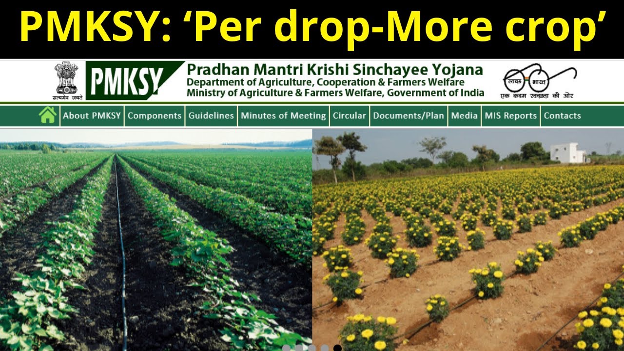 PMKSY: About Pradhan Mantri Krishi Sinchai Yojana | Per drop-More crop ...