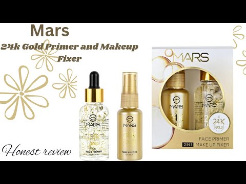 MARS PRIMER AND MAKEUP FIXER SPRAY COMBO REVIEW|MARS 24K GOLD 2 IN 1 ...