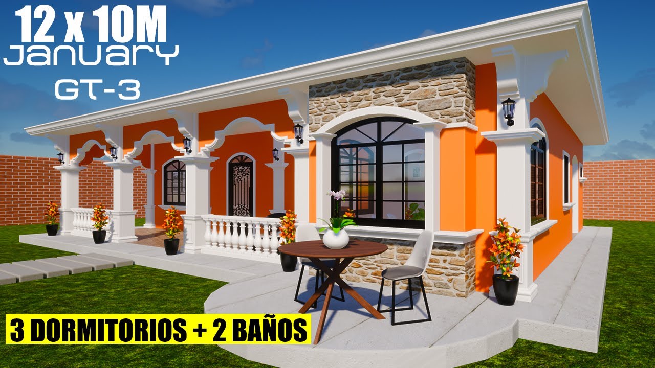 Diseño de Casa con 3 arcos | Como construir una casa estilo ...