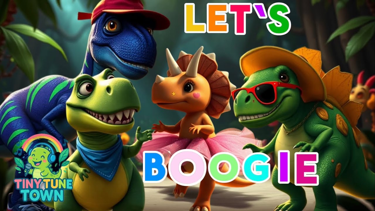 Let’s BOOGIE, Dinos! 🦕 | Tiny Tune Town- Preschool Song & Dinosaurs ...