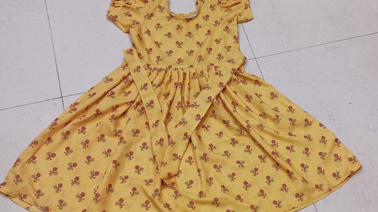 7-8 years girl simple frock cutting and stitching - YouTube