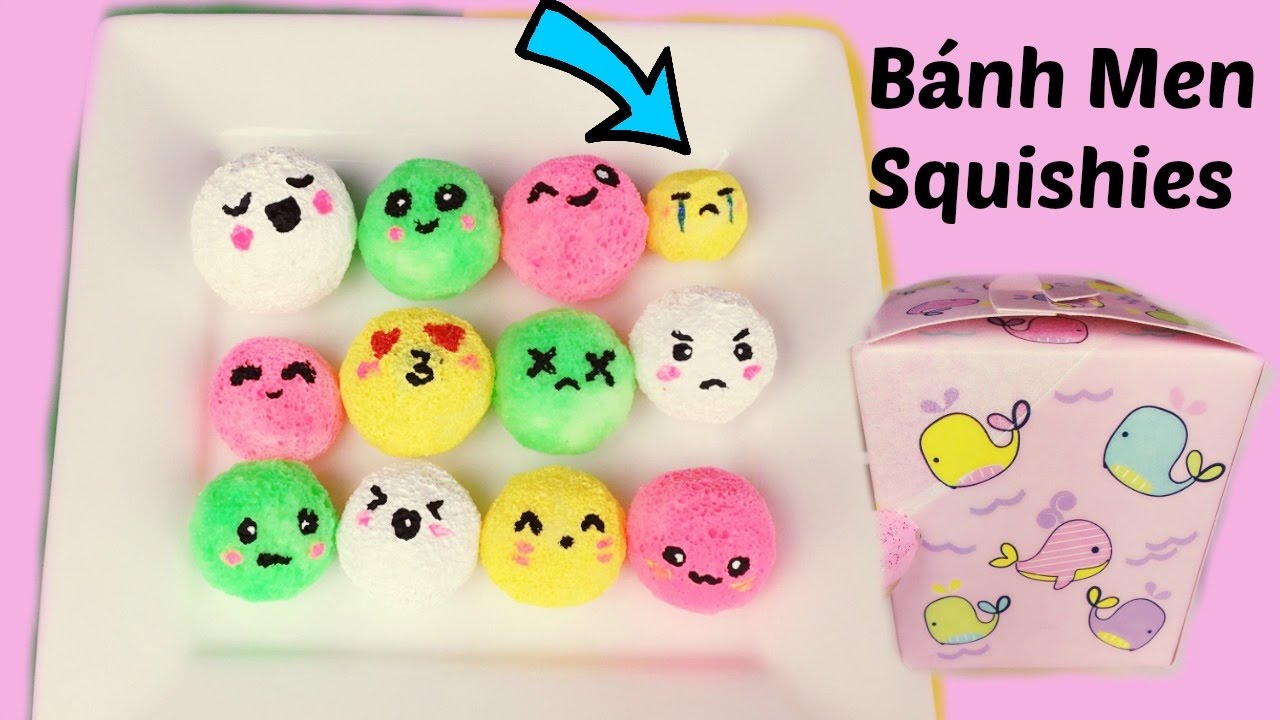LÀM BÁNH MEN SQUISHY DỄ THƯƠNG😍 SQUISHY DIY - YouTube