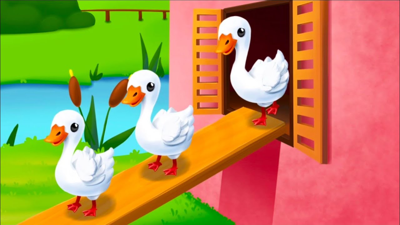 The docks 🦢🦢 in the farm | Three docks cartoon | Docks laying eggs 🥚🥚 ...