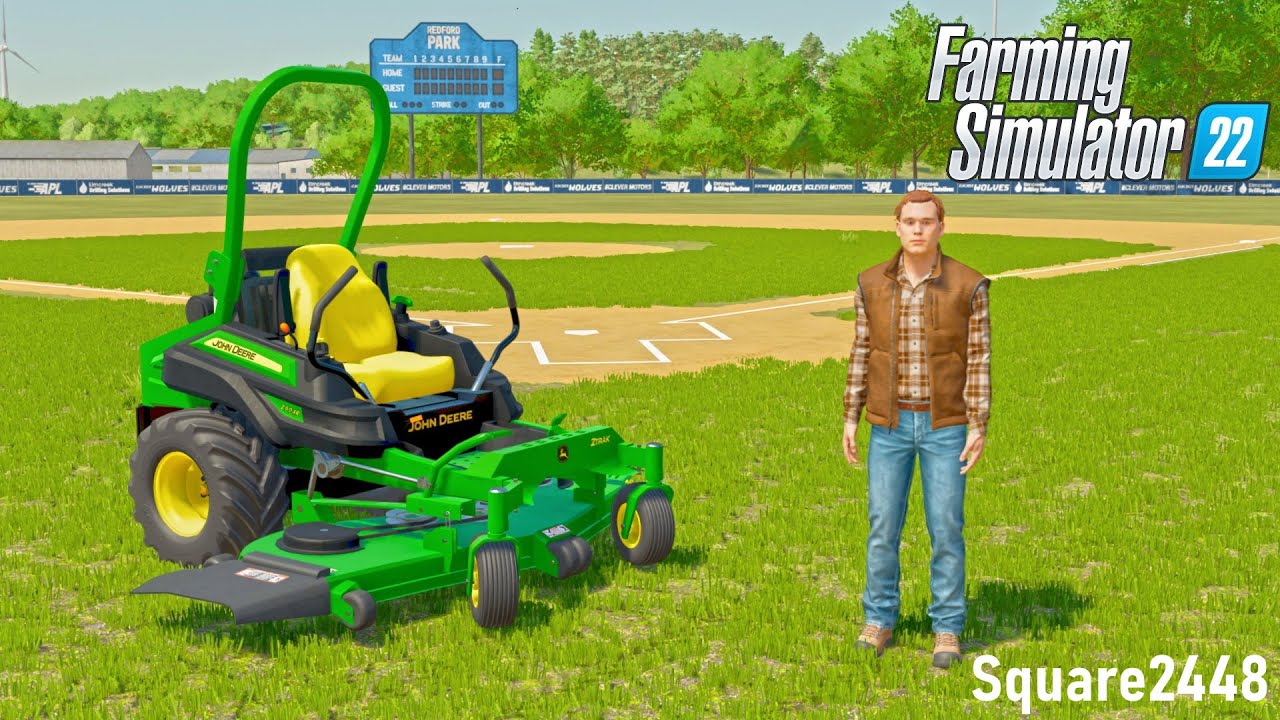 LAWN CARE AT BASEBALL STADIUM | ROLEPLAY | FARMING SIMULATOR 22 - YouTube