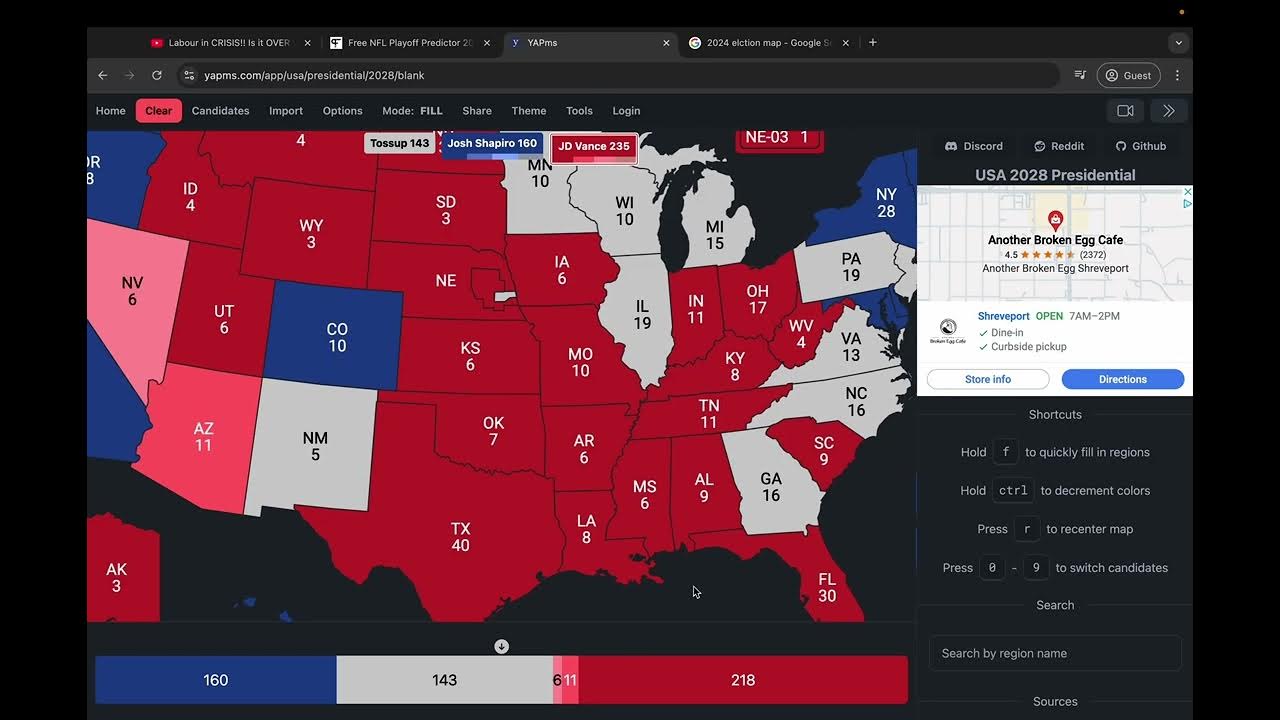 Josh Shapiro vs JD Vance 2028 election map - YouTube