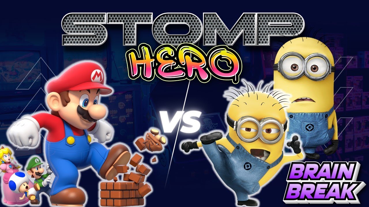 Stomp Hero | Mario Vs. Minions Brain Break | Just Dance Mini Games ...