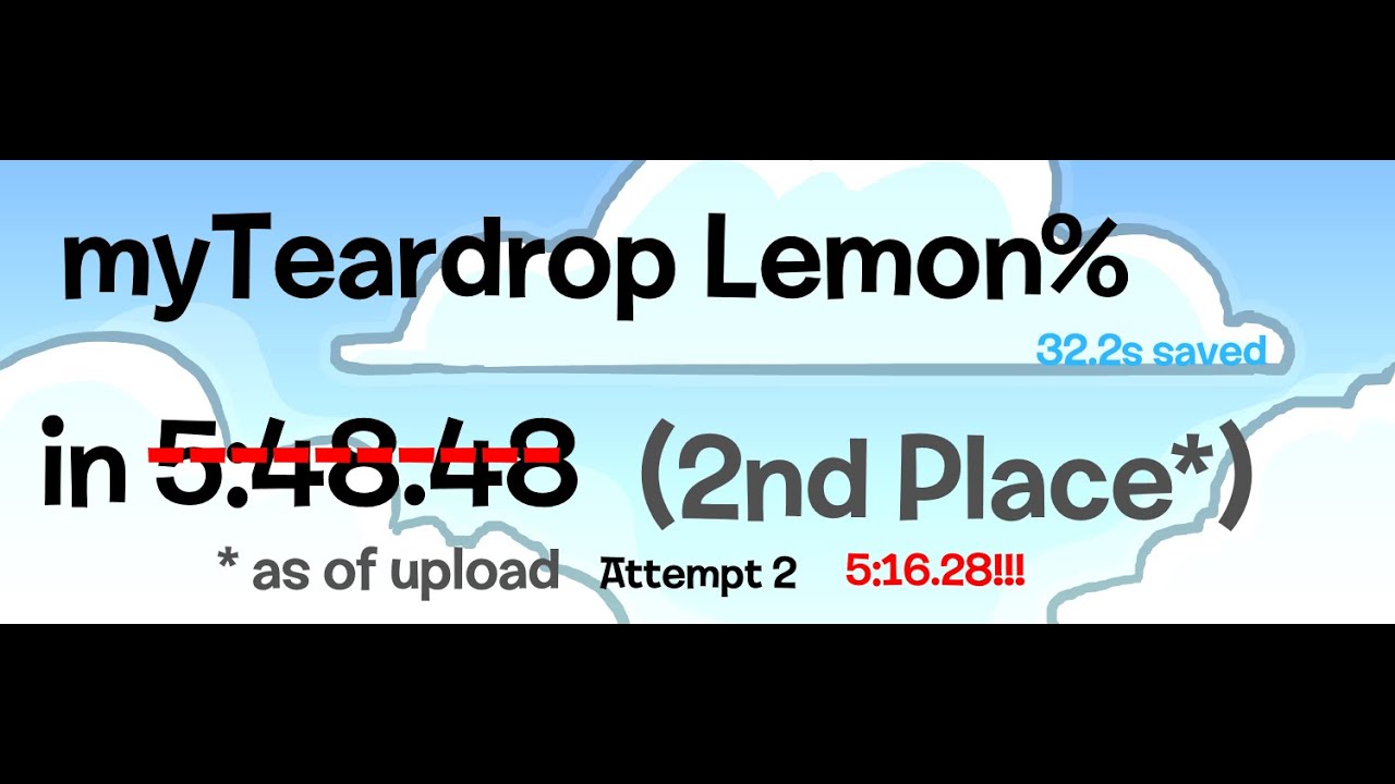 myTeardrop Lemon% in 5:16.28 PB (Attempt 2) (2nd Place) - YouTube