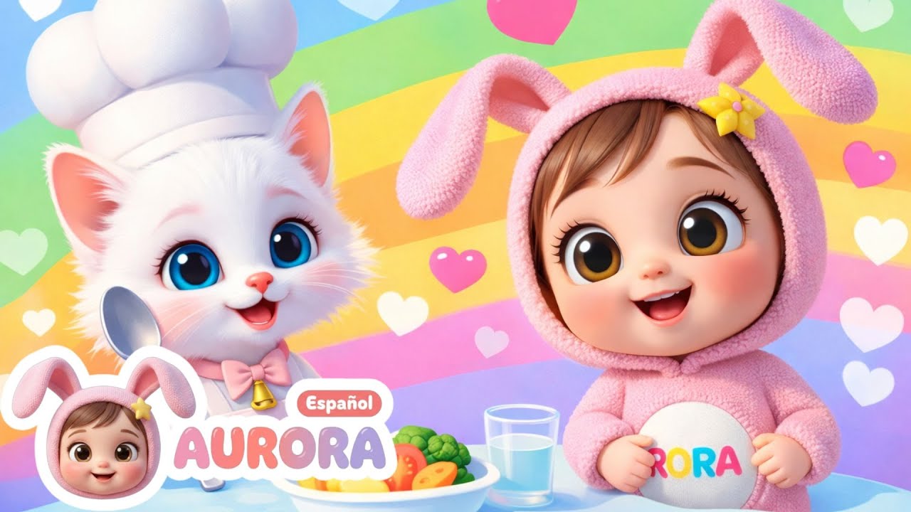 Vamos a comer🌈Canción Infantil para bebés | Spanish Nursery Rhymes ...