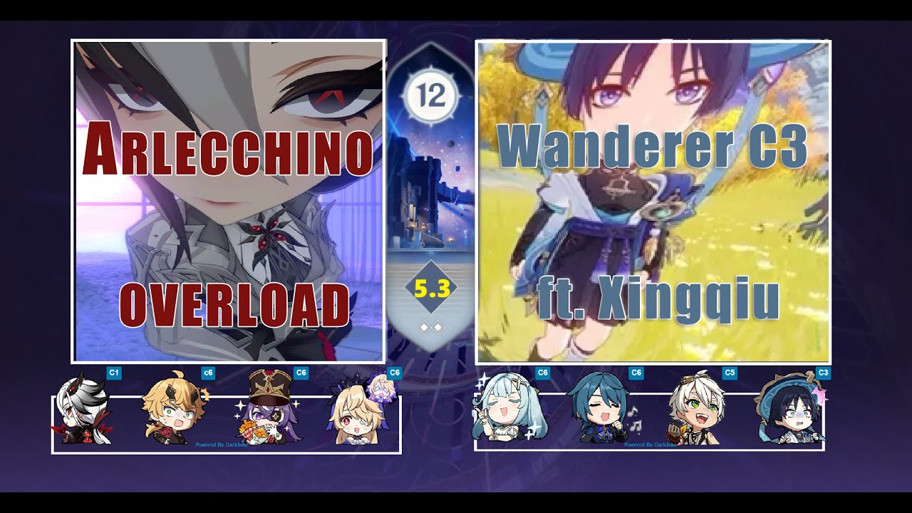 【Normal attack mains】C1R1 Arlecchino Overload & C3 R1 Wanderer | Spiral ...