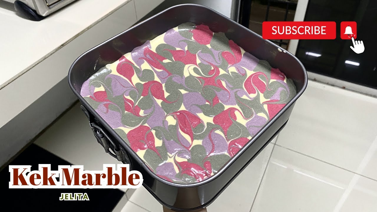 Kek Marble Jelita | Corak “HushPolka” | Cara Lorek Kek Marble Jelita ...