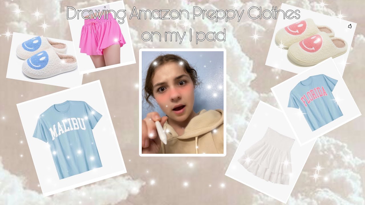 Drawing preppy clothes from Amazon! On my I pad #preppy #aesthetic # ...