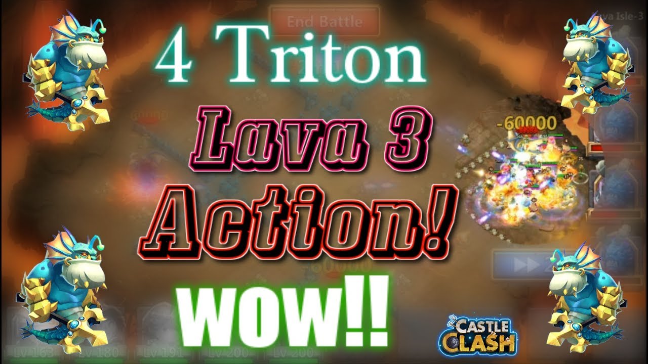 Castle Clash- 4 Triton In Lava 3 _ Did it help?? _ Useful?? - YouTube
