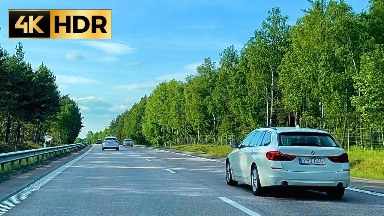 Driving on Stockholm road | Driving in Sweden | 4k Driving in Summer ...