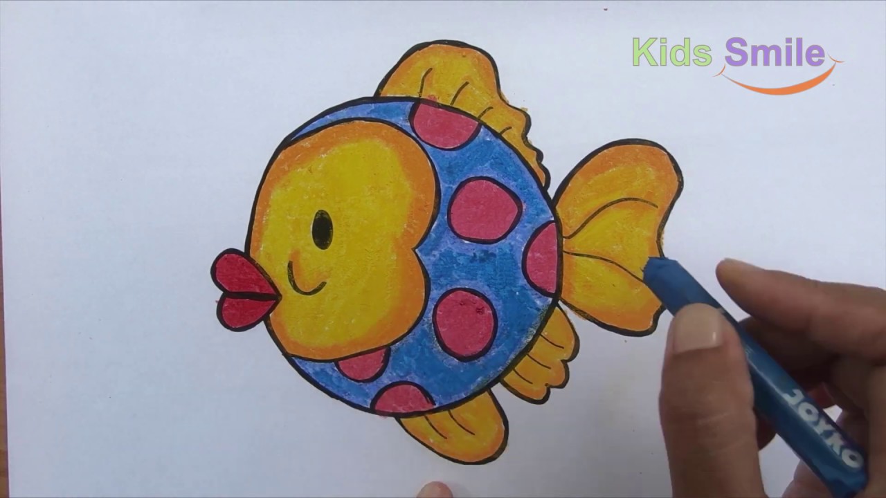 Drawing and Coloring Funny Fish Easy For Kids - Menggambar dan Mewarnai ...