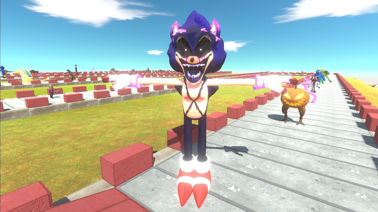 SONIC EXE XENOPHAN DEATH RUN - Animal Revolt Battle Simulator - YouTube