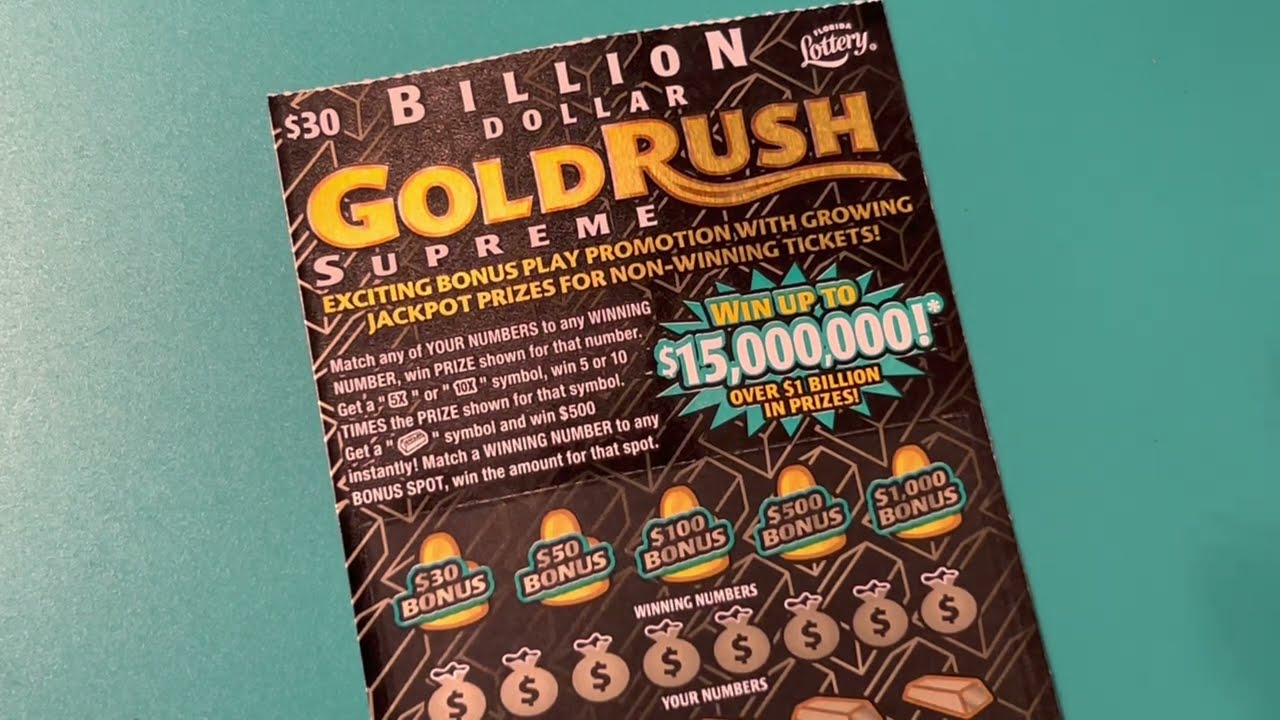 BILLION DOLLAR GOLD RUSH SUPREME SCRATCH OFF FROM THE FLORIDA LOTTERY billion-dollar-gold-rush-supreme-scratch-off-from-the-florida-lottery