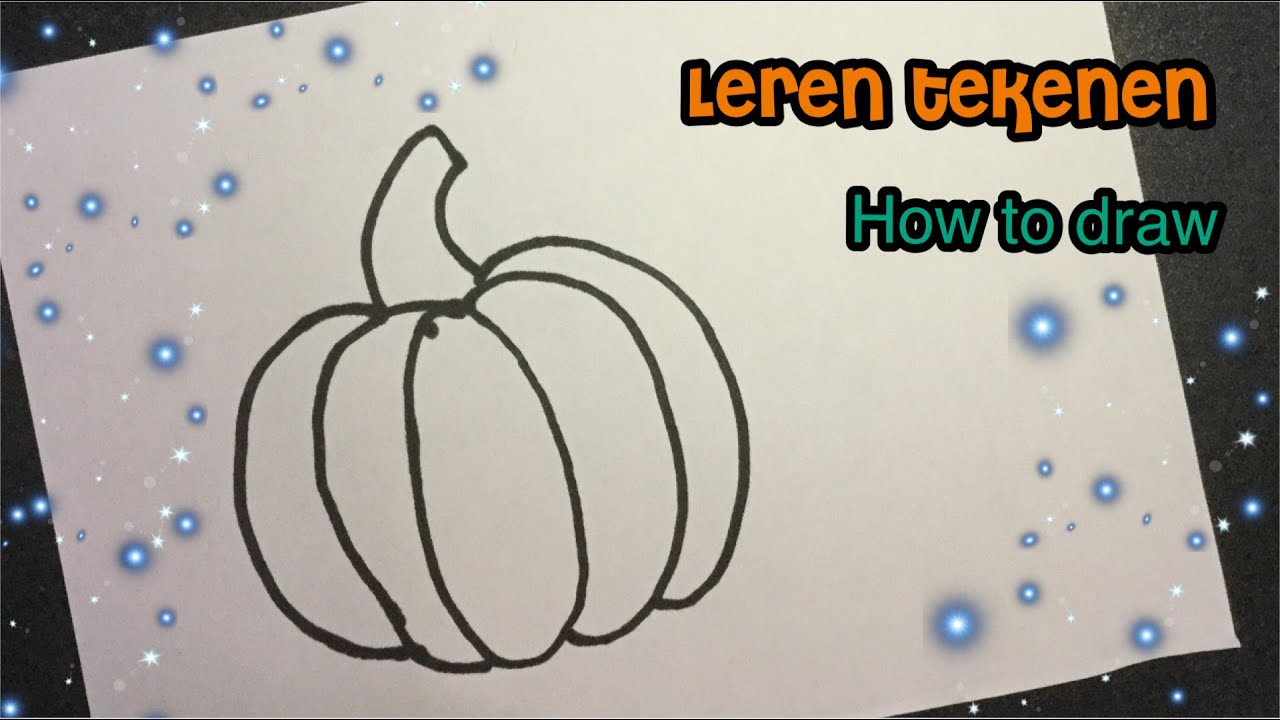 POMPOEN TEKENEN ️ leren tekenen, herfst tekening maken, how to draw a ...