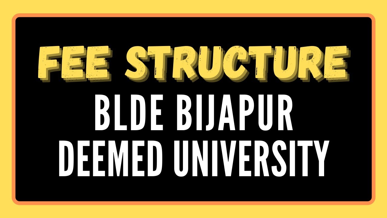 Fee Structure of BLDE University for MBBS 2020 - YouTube