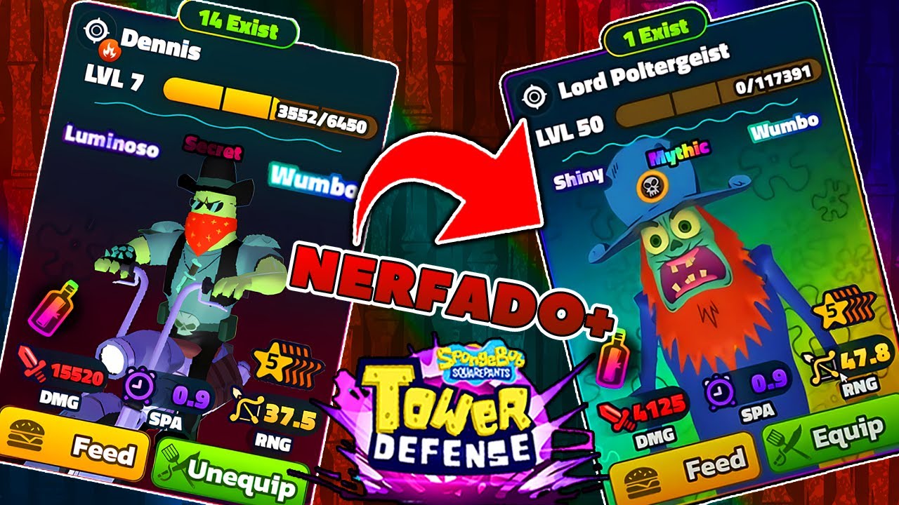SPONGEBOB TOWER DEFENSE O NOVO SECRET DENNIS JÁ FOI NERFADO NÃO TEM ...
